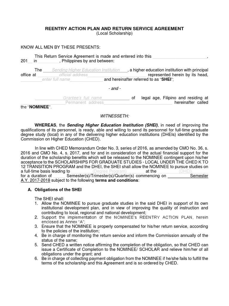 Template - SGS-L - Reentry Action Plan and Return Service Agreement ...