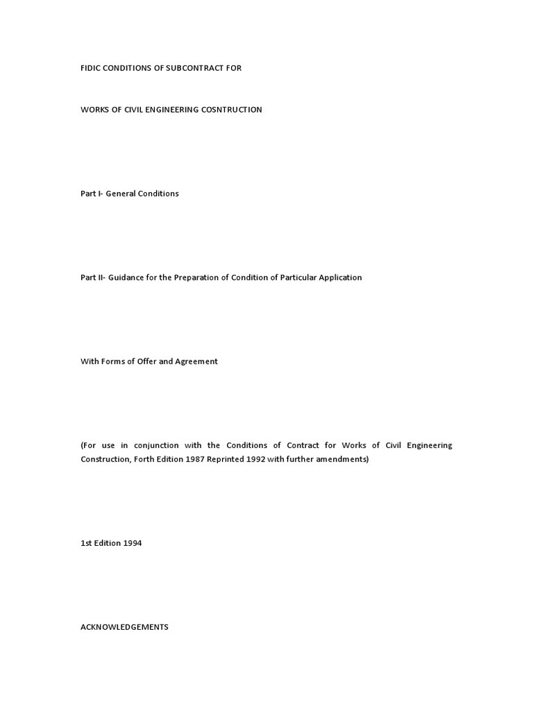 Civil Engineering Subcontract Guide | PDF | Indemnity | General Contractor