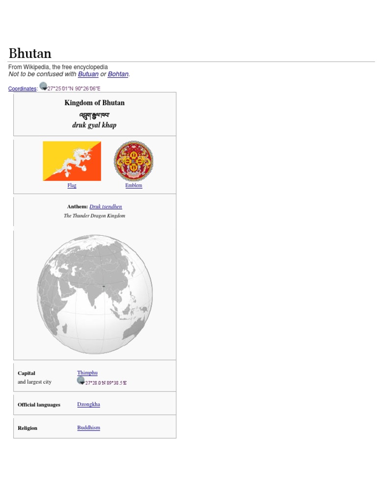 Bhutan | PDF | Bhutan | Himalayas