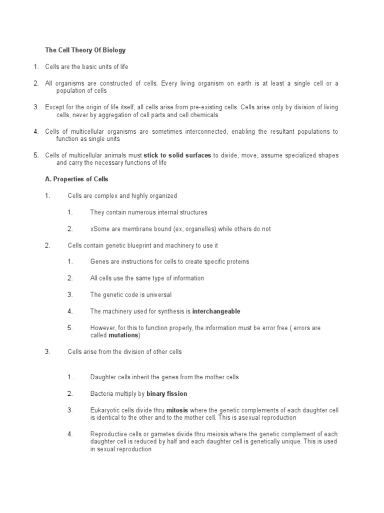 The Cell Theory of Biology | Download Free PDF | Endoplasmic Reticulum ...