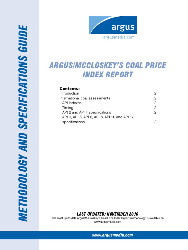 Argus Mccloskeys Coal Price Index Report Pdf Market Economics