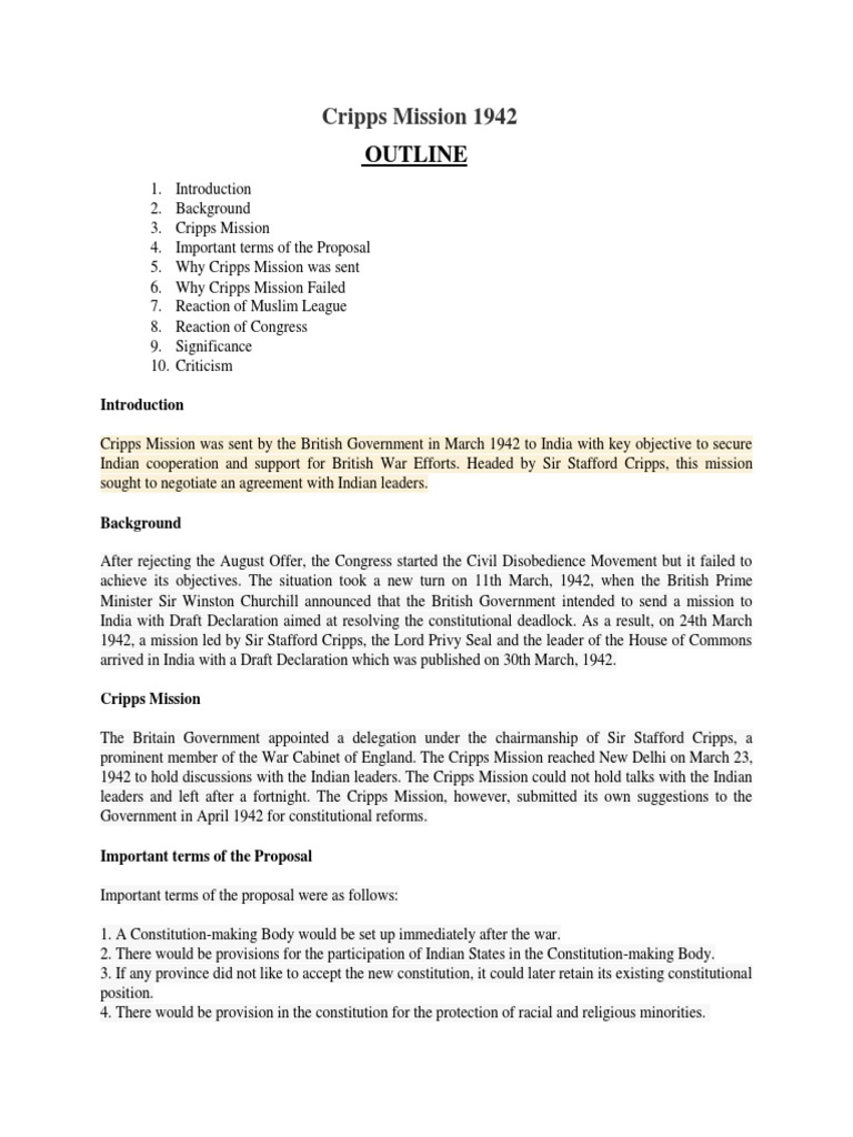 Cripps Mission 1942 | PDF | Government | Public Sphere