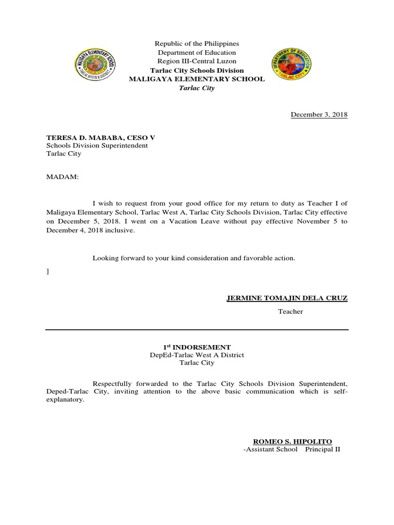 Return To Duty Vacay Leave 2018 Long | PDF | Philippines