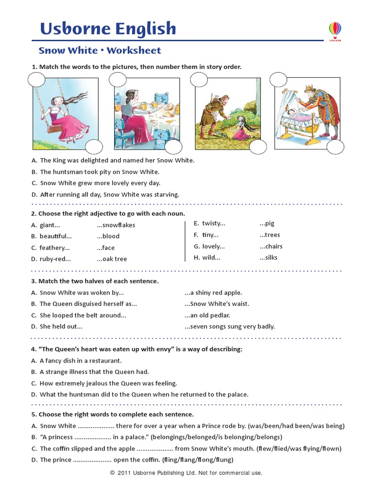 Snow White Worksheet | PDF