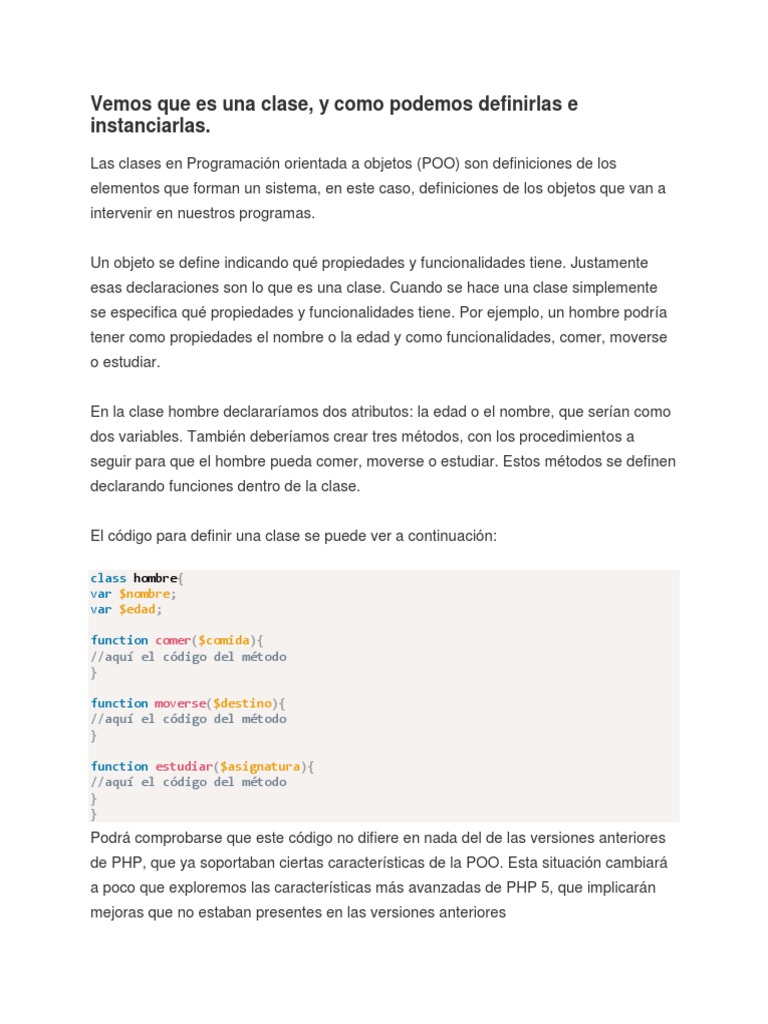 PHP 5 Caracteristicas | PDF | Objeto (informática) | Programación orientada a objetos
