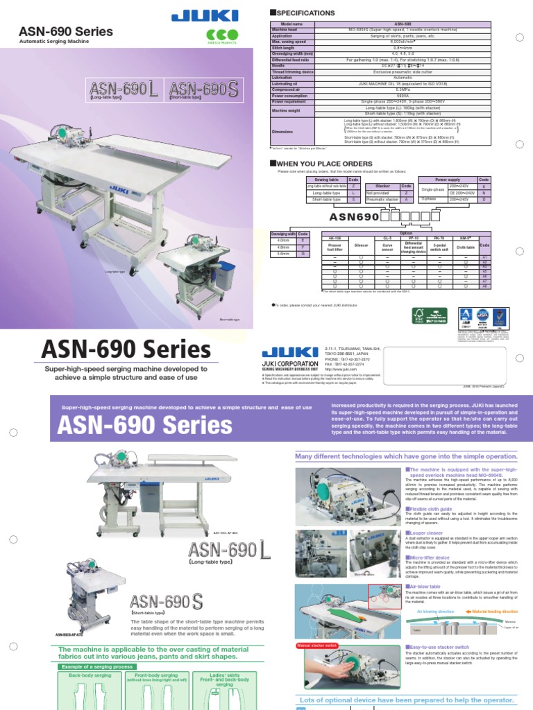 Asn 690 | PDF | Sewing Machine | Manufactured Goods