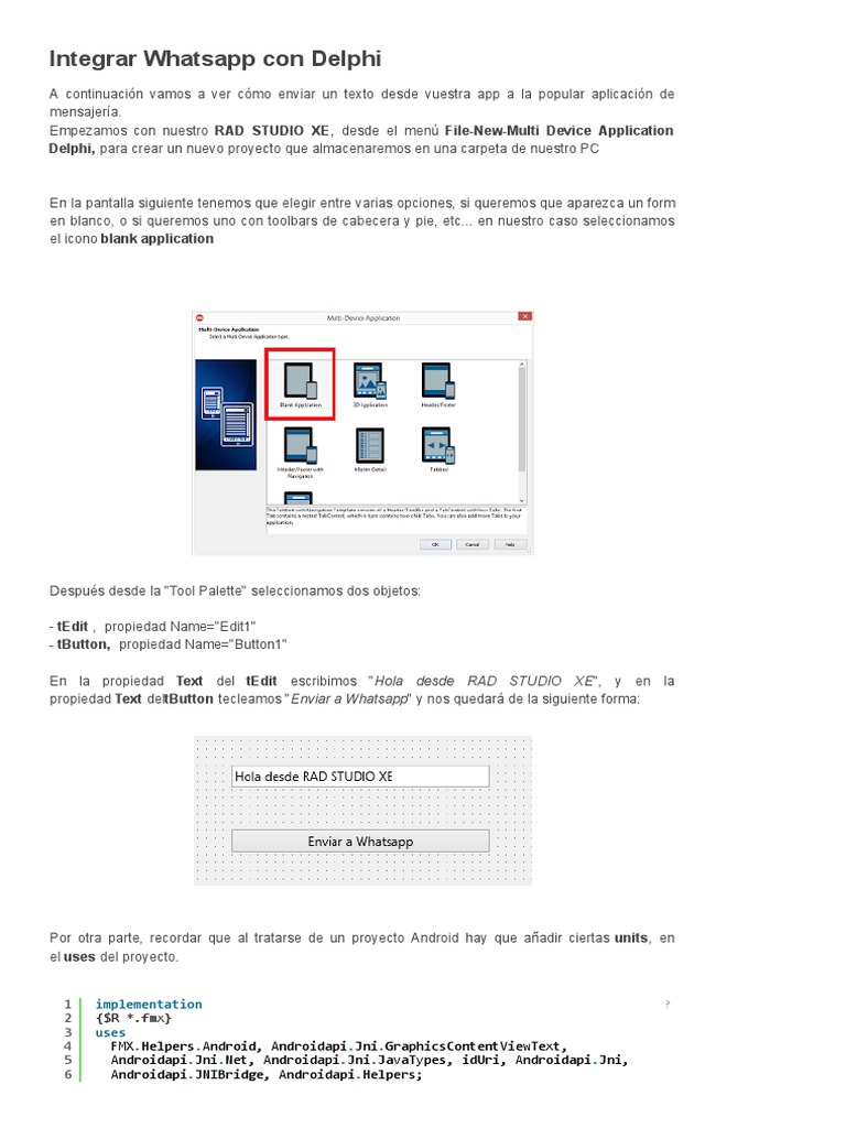 Integrar Whatsapp Con Delphi | PDF