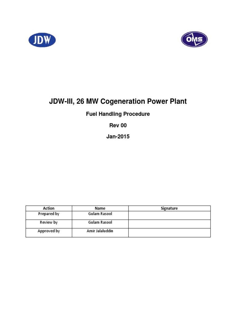 Fuel Handling Procedure | PDF
