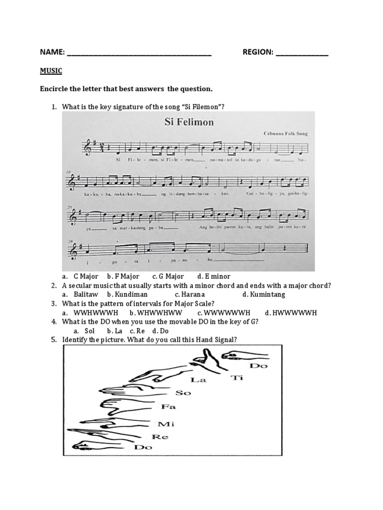 Music and Arts grade 7 Post-Test | Relief | Musical Forms