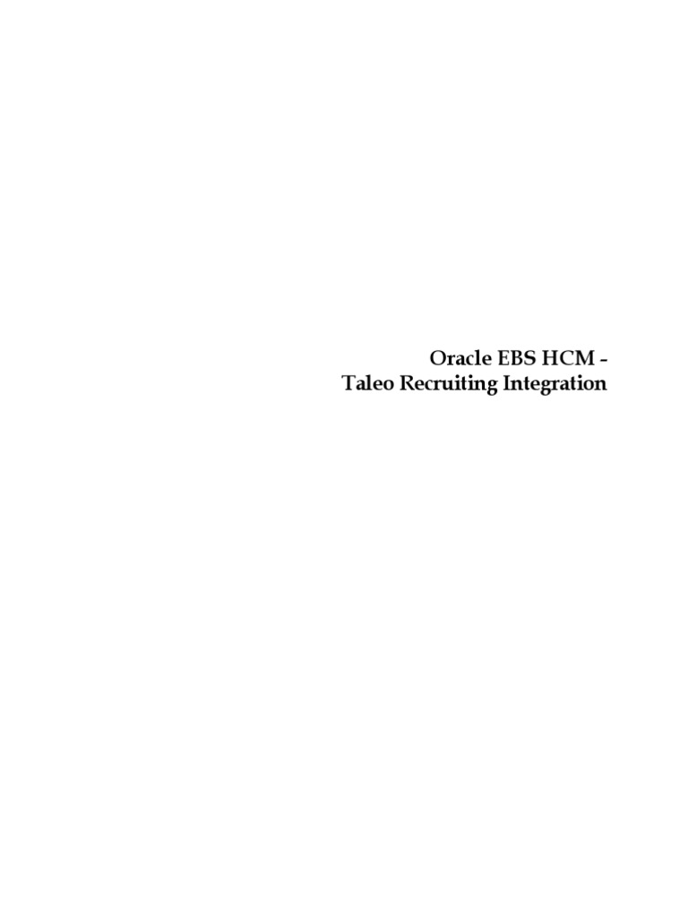 Oracle EBS To Taleo | PDF | Xml | Employment