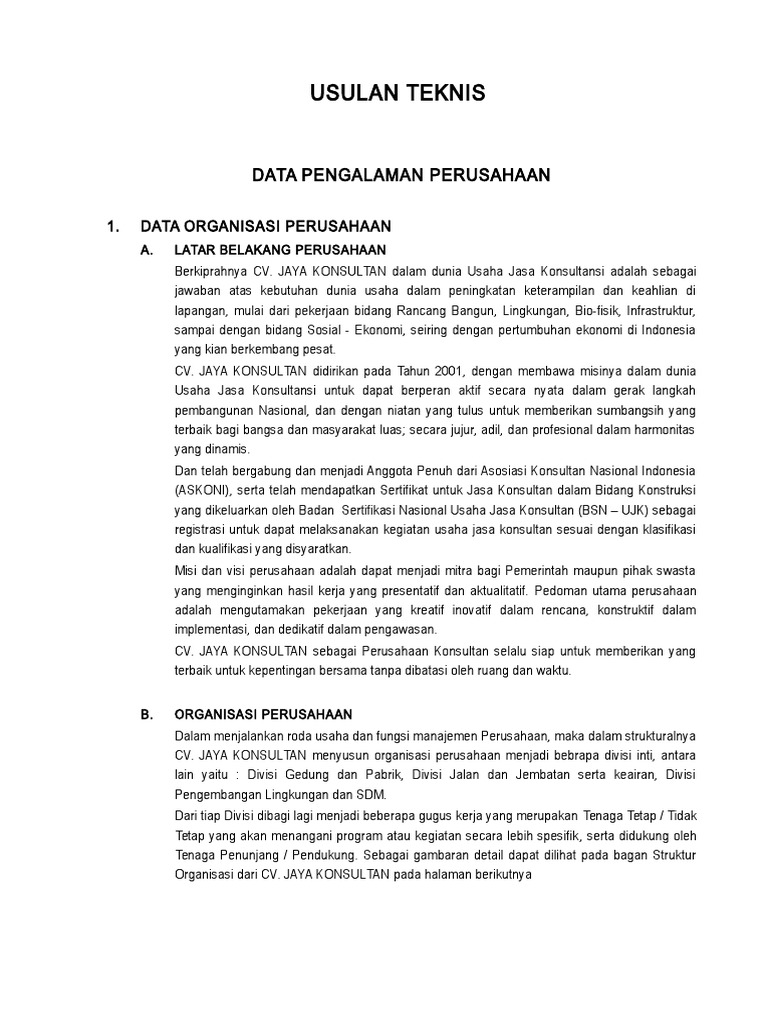 Contoh Ustek Pengawasan Jalan | PDF