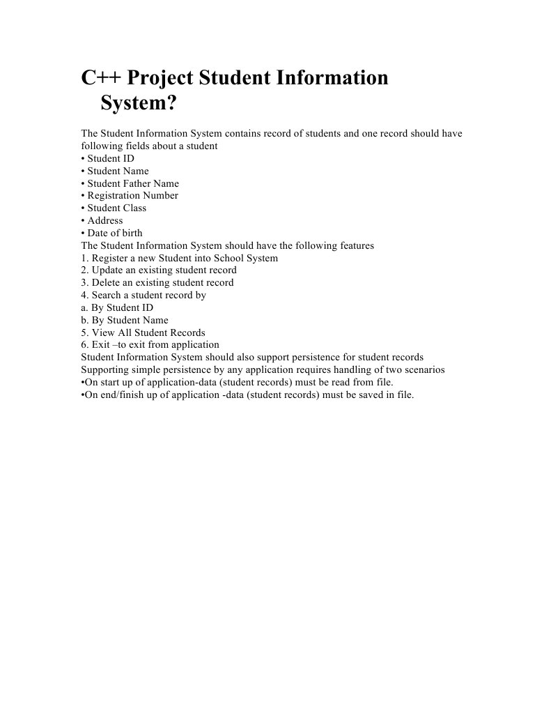 Project Student Information System | PDF | Areas Of Computer Science ...