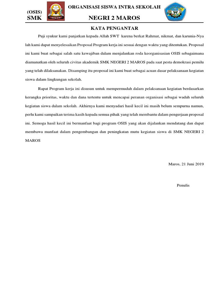 Proposal Raker Osis SMKN 2 Maros | PDF | Karier & Perkembangan | Bisnis