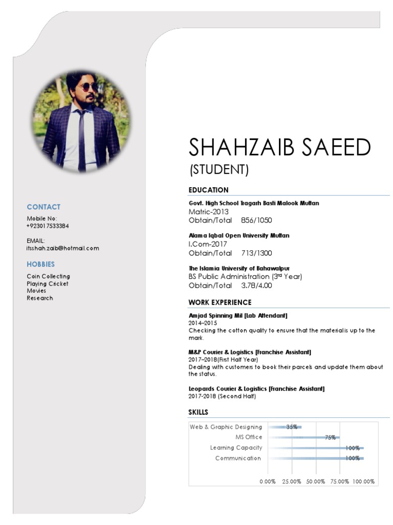 Shahzaib CV PDF | PDF