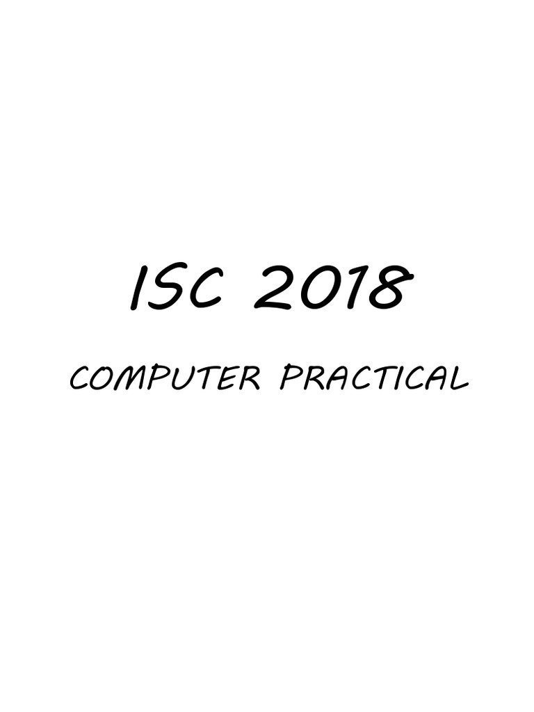 ISC 2018 COMPUTER PRACTICAL Viva Questions | PDF | Method (Computer Programming) | Class ...