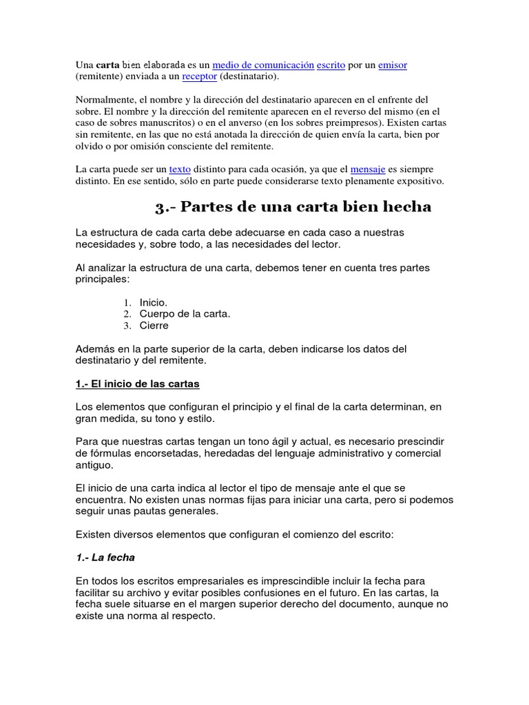 La Carta y Sus Partes | PDF | Epístola | Escritura