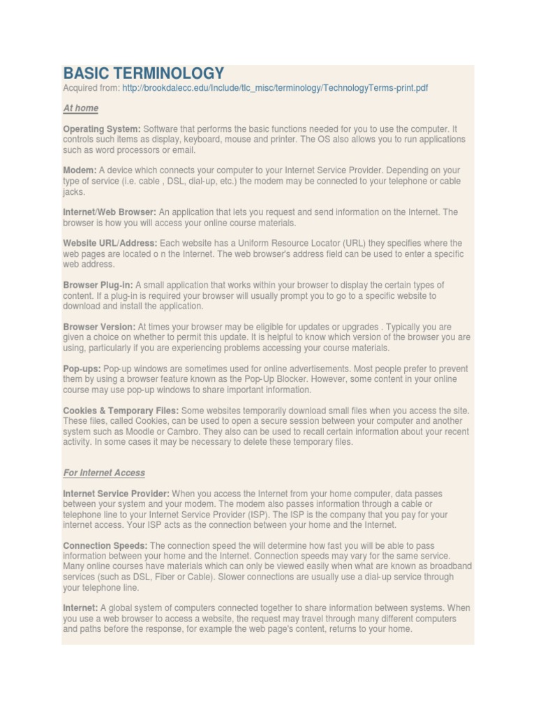Basic Ict Terminologies | PDF | World Wide Web | Internet & Web