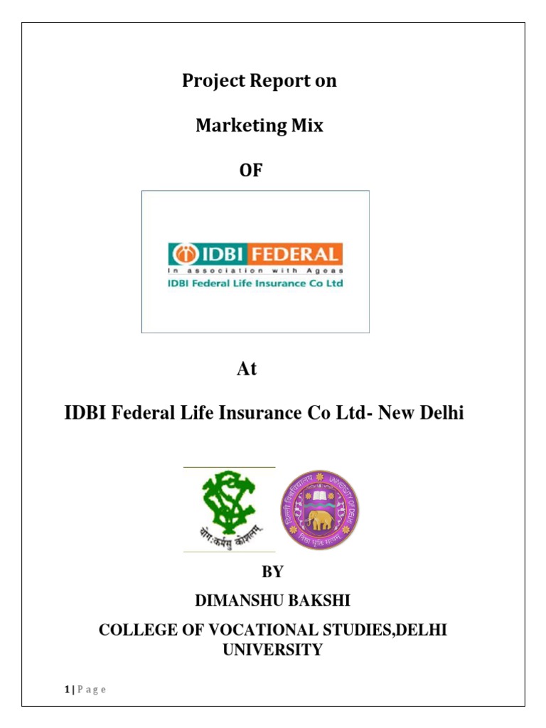 Marketing Mix of Idbi Federal Life Insurance PVT LTD | PDF | Insurance ...
