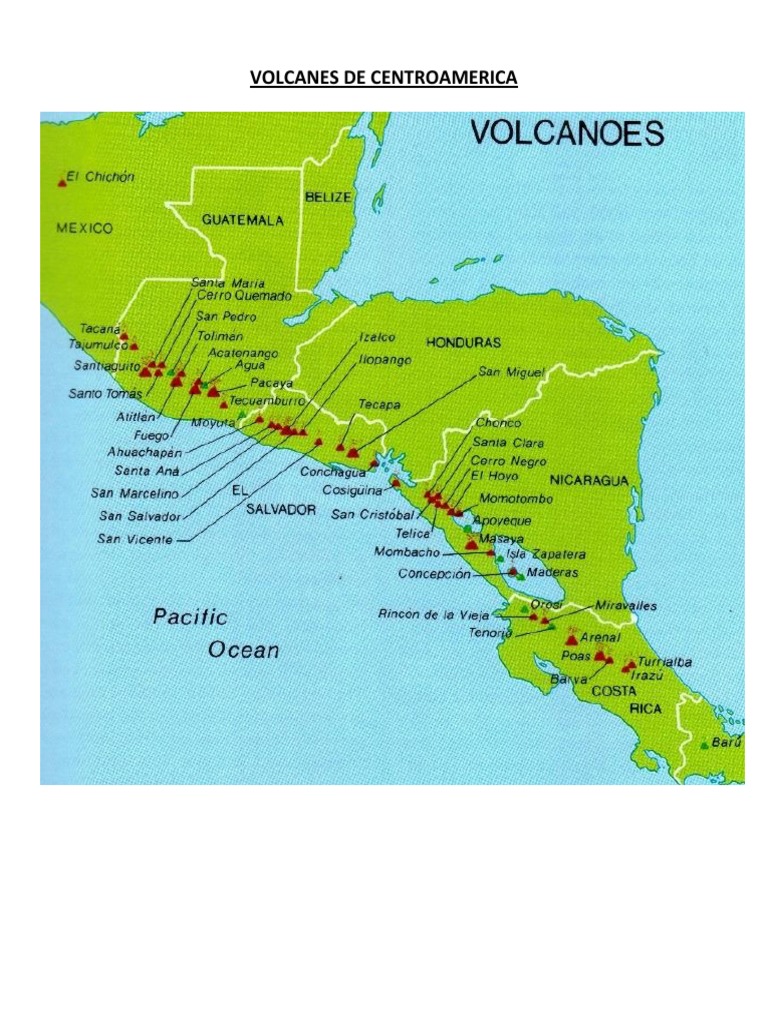 Volcanes en Belice y Centroamérica | PDF | Belice | Centroamérica