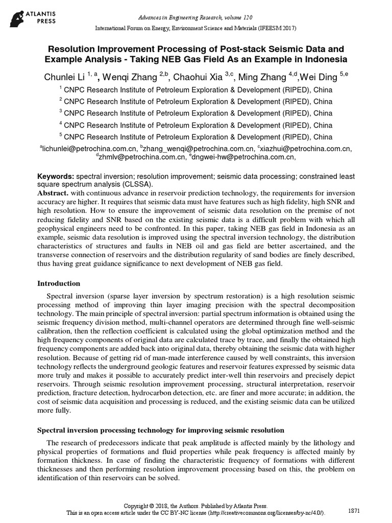 Resolution Improvement Processing | PDF | Reflection Seismology ...