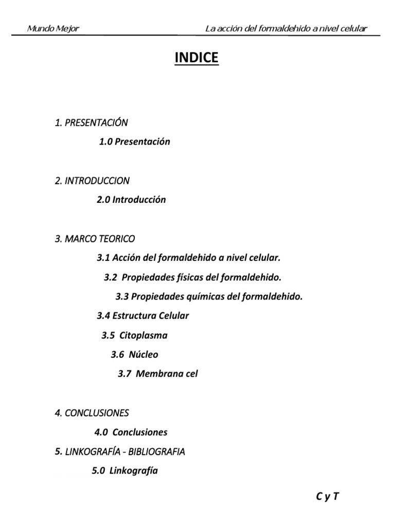 La acción del formaldehido a nivel celular: sus propiedades físicas y ...