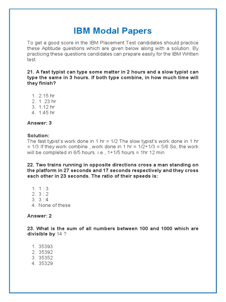 IBM Model Paper | PDF | Physician | Corruption