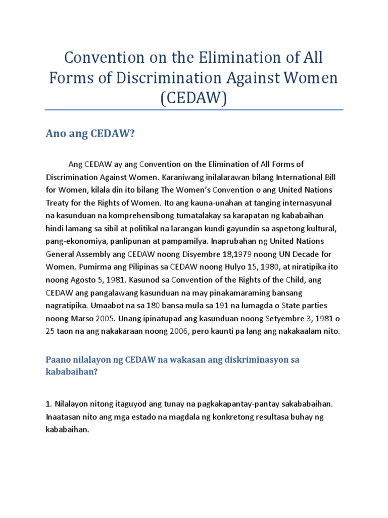 CEDAW | PDF