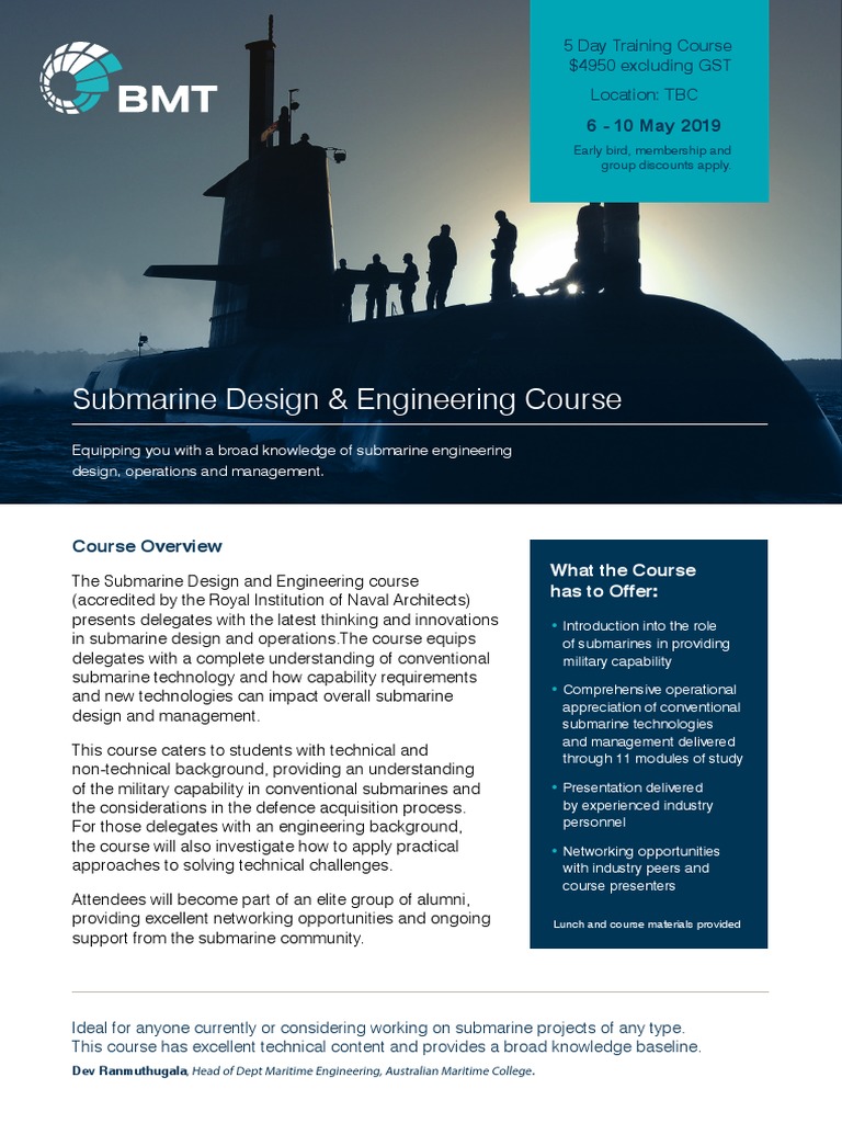 BMT Course Submarinedesign 2019 | PDF | Submarines | Sonar