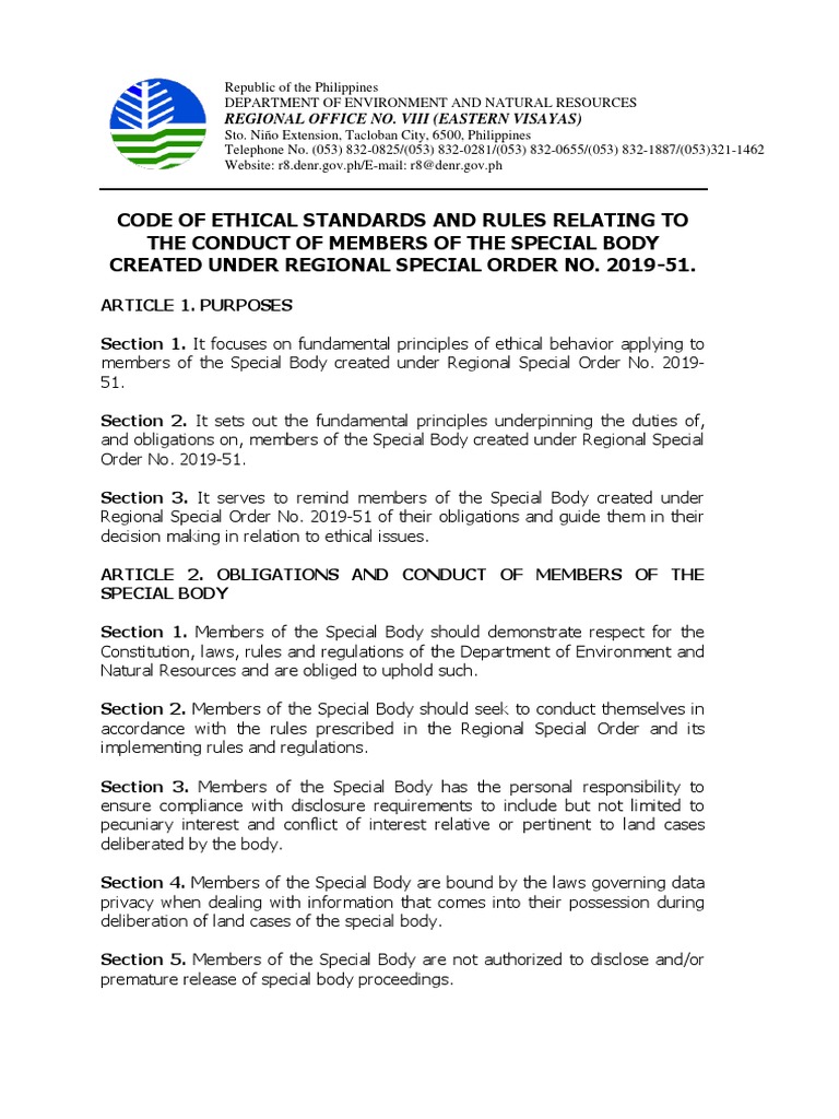 Code of Conduct and Ethical Standards | PDF | Regulatory Compliance ...