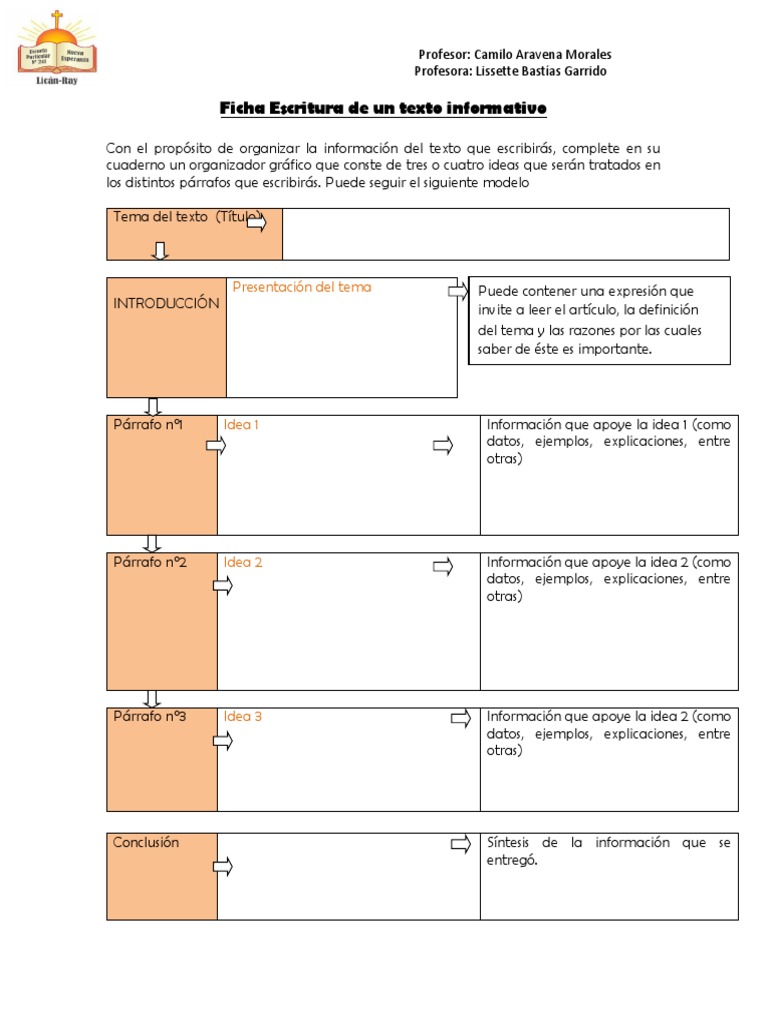 Ficha Escritura de Un Texto Informativo | PDF | Información | Cognición