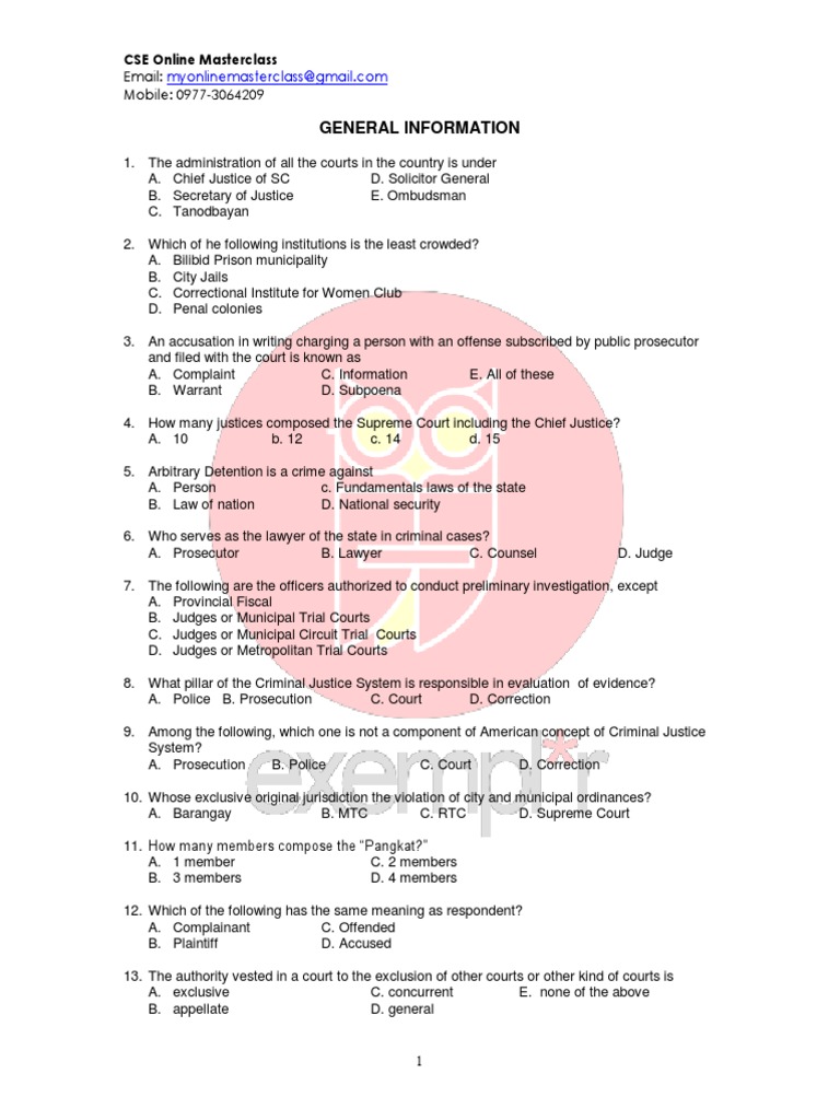General Information on Criminal Justice | PDF | Prosecutor | Judge