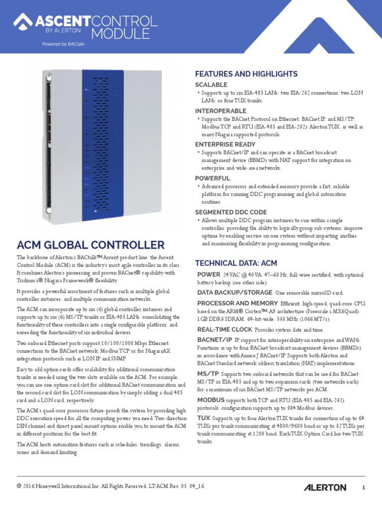 ACM DataSheet 063016 | PDF | Computer Network | Internet Protocols
