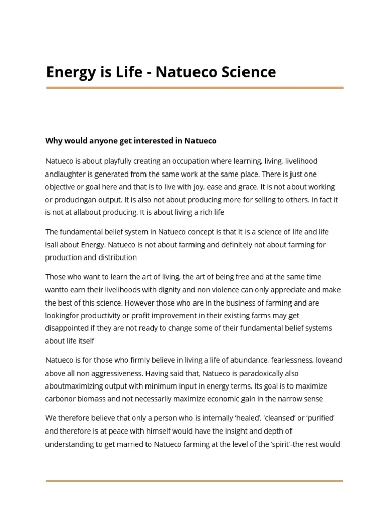 Natueco: The Science of Joyful Living | PDF