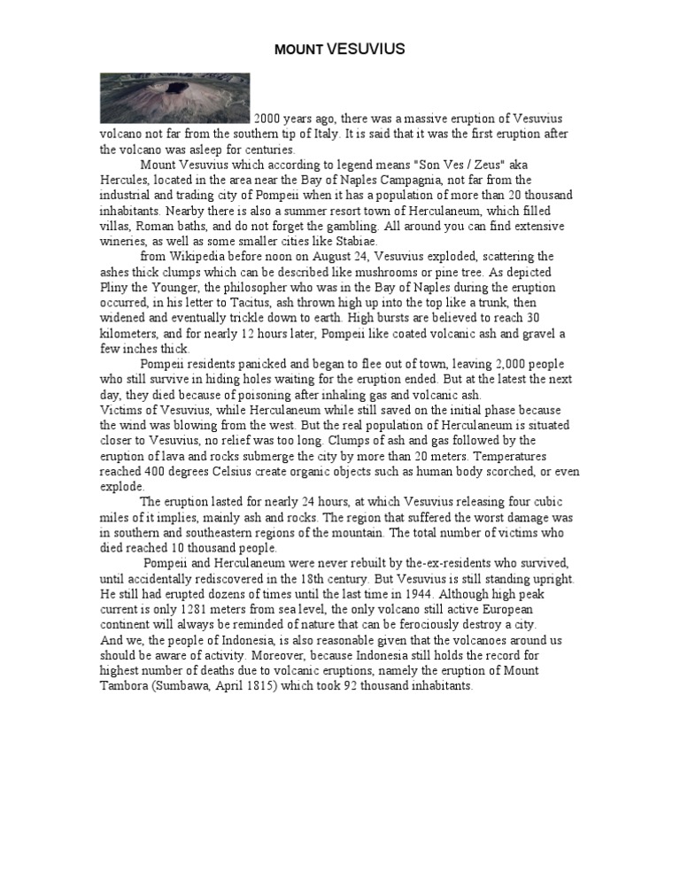 Mount Vesuvius | PDF | Mount Vesuvius | Pompeii