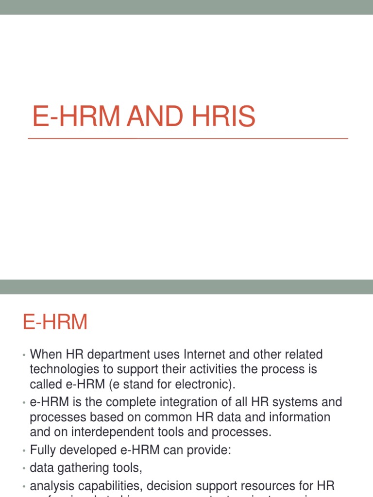 E-HRM and HRIS | PDF | Human Resources | Computing