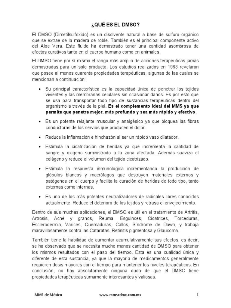 Guía DMSO PDF | PDF | Cáncer | Dolor