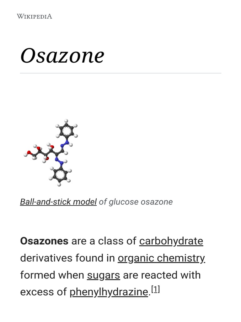 Osazone - Wikipedia | PDF | Chemical Synthesis | Renewable Fuels