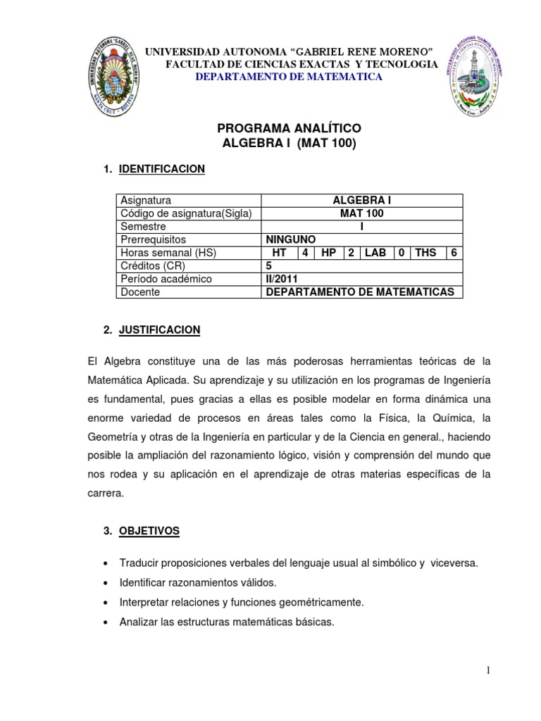 Mat 100 - Algebra I PDF | PDF