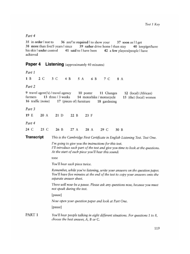 FCE1 Test 1 - Soluciones PDF | PDF