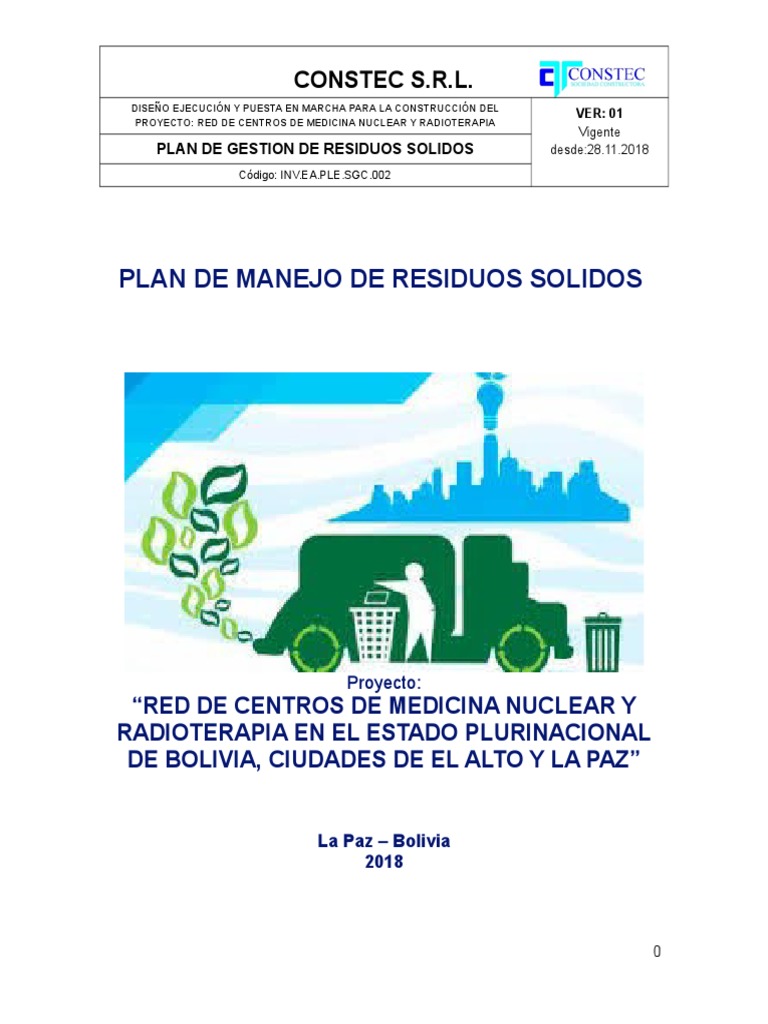 Plan de Manejo de Residuos Sólidos | PDF | Gestión de residuos | Residuos