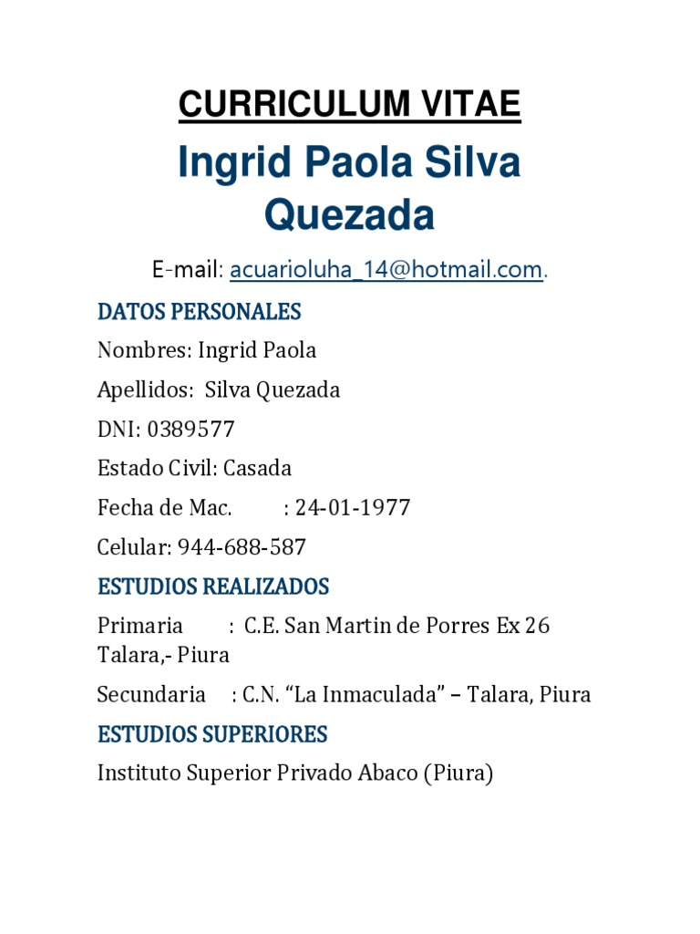 CV - Paola Silva | PDF