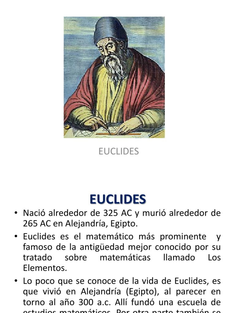 Presentación1 Euclides Cálculo | PDF | Euclides | Aritmética