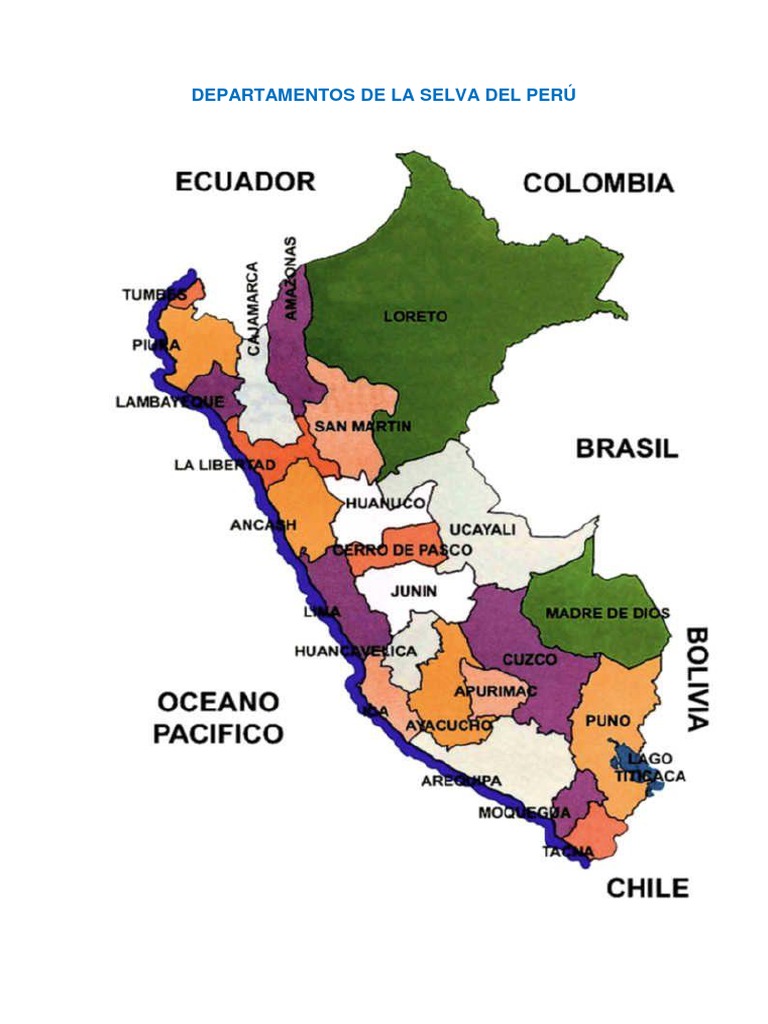 Departamentos de La Selva Del Perú | PDF | Selva amazónica | Naturaleza