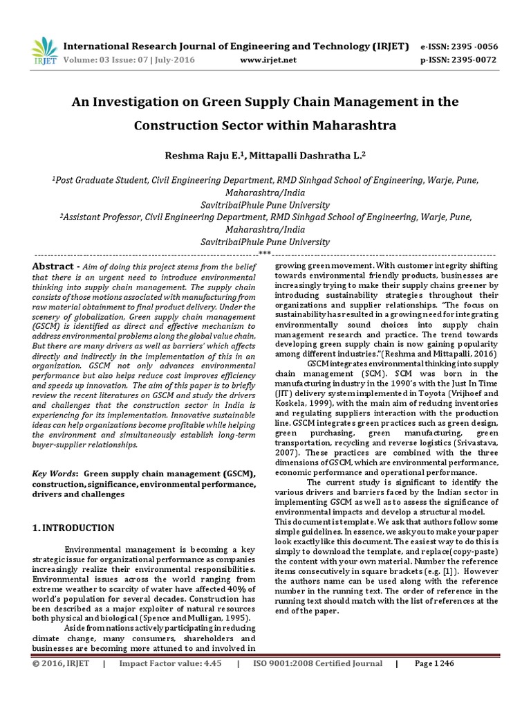 Green Supply Chain Management | PDF | Supply Chain | Life Cycle Assessment