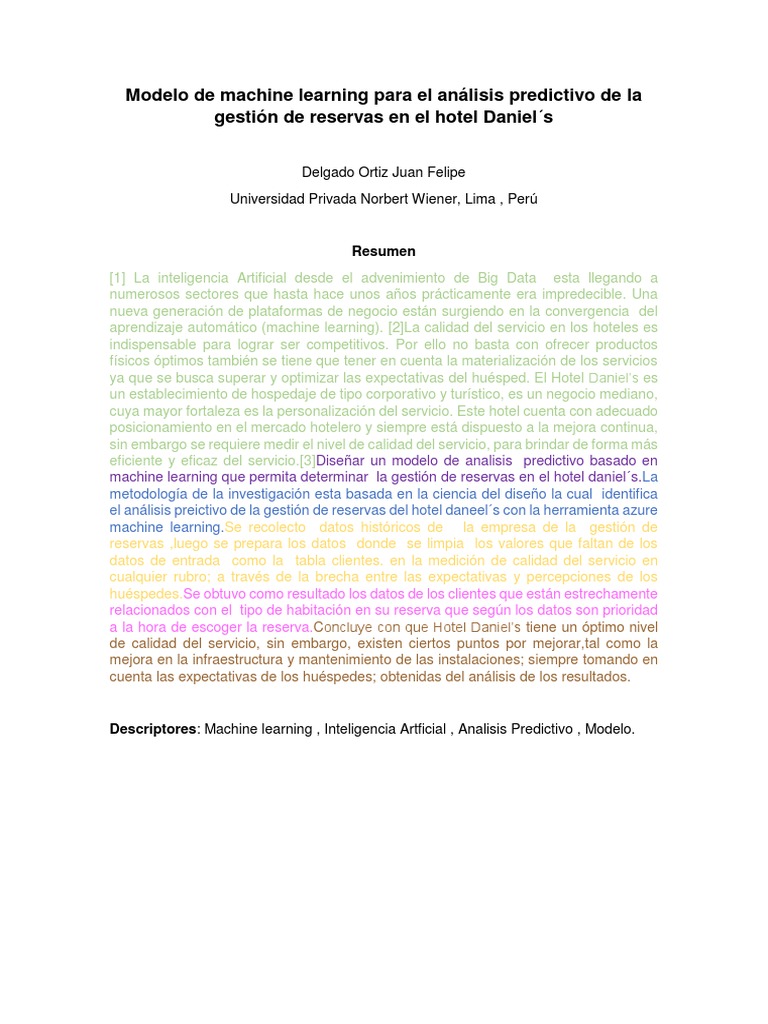 Modelo de Machine Learning para El Analisis Predictivo de La Gestion de ...