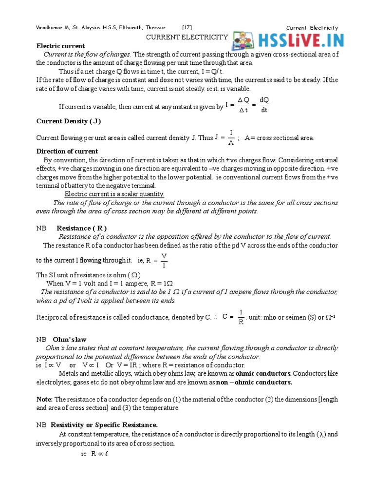 Physics Formula Sheet | PDF | Electrical Resistivity And Conductivity ...