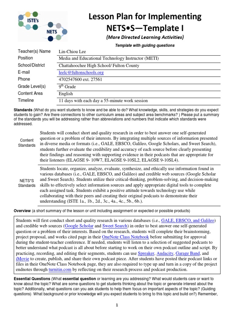 Internet Lesson Plan | PDF