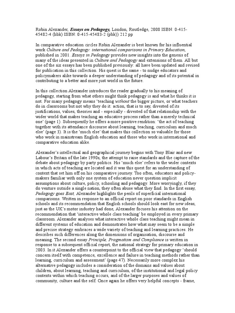 Robin Alexander Review | Download Free PDF | Pedagogy | Curriculum