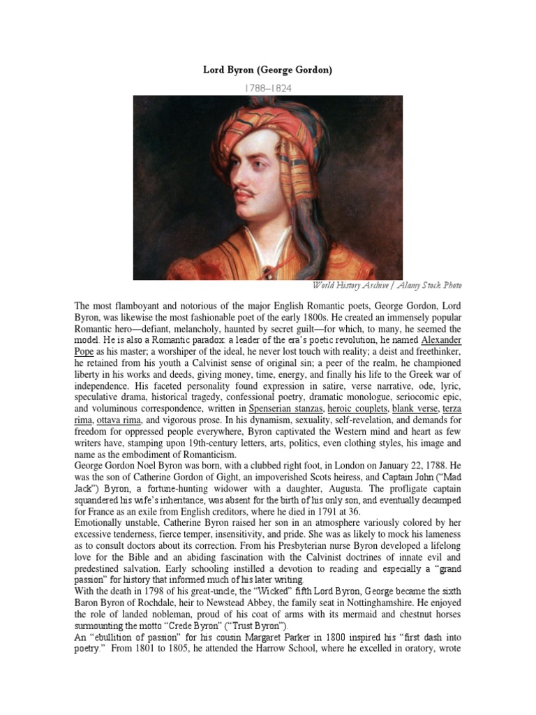 Byron: The Flamboyant Romantic Poet | PDF | Lord Byron | Mary Shelley