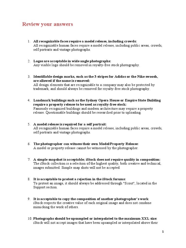 Review Your Answers | PDF | Image Scanner | Film Speed